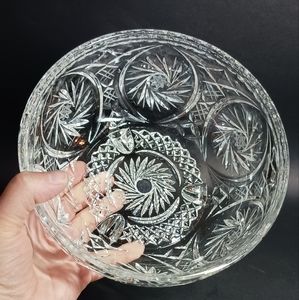 Art | 7 Vintage Brilliant Cut Glass 3 Footed Candy Bowl Clear Crystal ...
